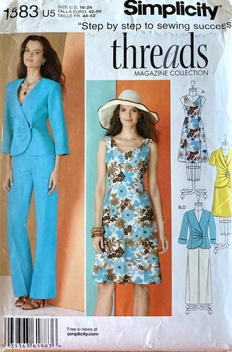 Simplicity Threads Magazine Pattern 1883 Women’s Dress Pants Size 16-24 ...