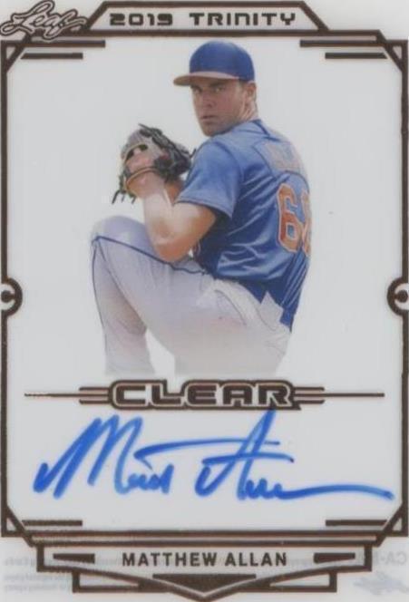 2019 Leaf Trinity - Clear Autographs Matthew Allan #CA-MA1 (AU, RC) for ...