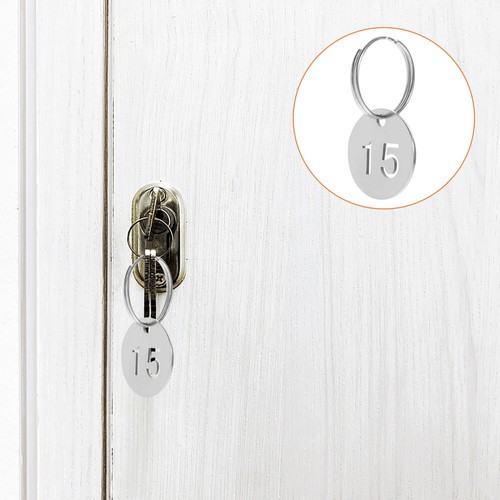 15 pcs Metal Key Label Tag Stainless Steel Key Tags Door Number Tags ...
