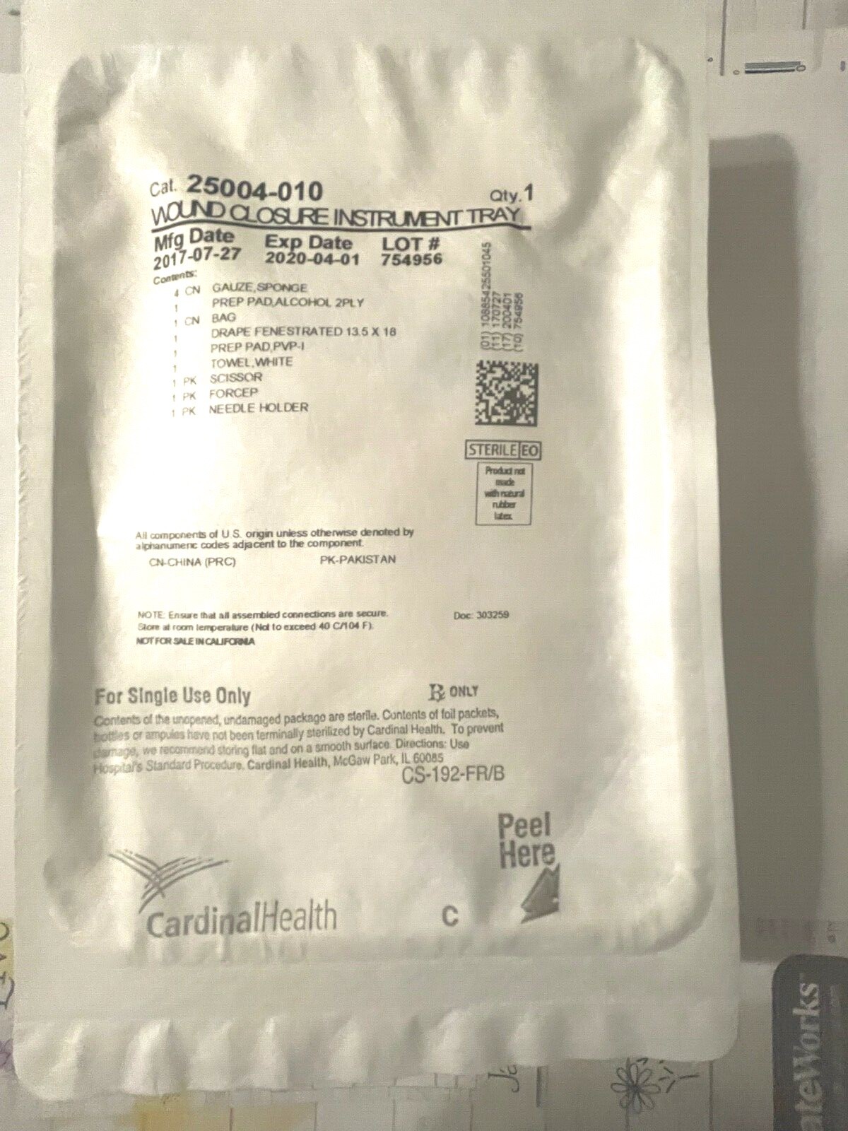 Cardinal Health 25004-010 Wound Closure Instrument Tray for Training ...