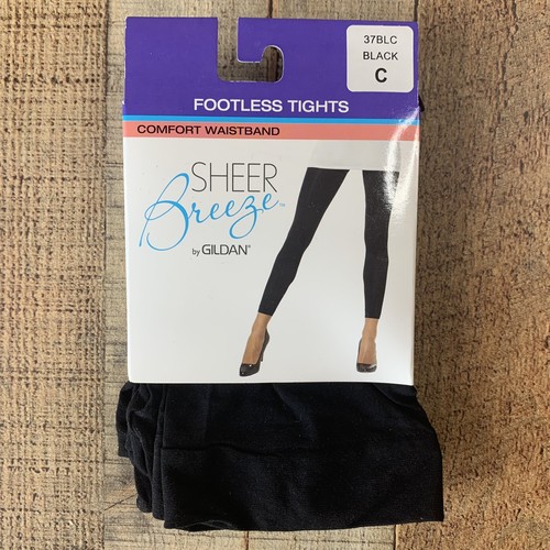 Sheer Breeze by Gildan Control Top Tights Color Black Size C NEW | eBay