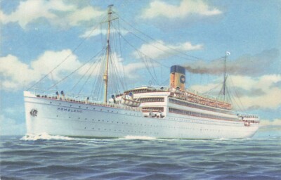 Vintage Artist Postcard SS Homeland Home Lines Passenger Ship Scrapped ...