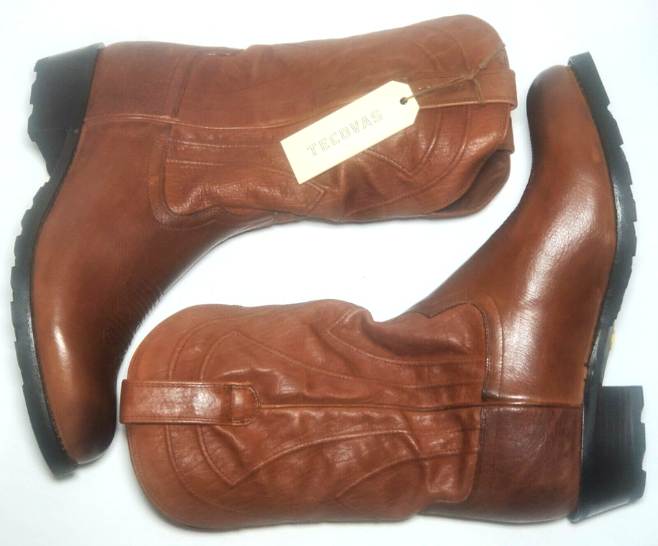 Tecovas Bandera Western Work Boots, Cognac Bison,Size 12(EE) Wide ...