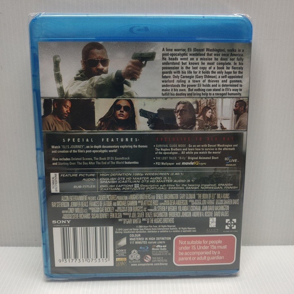 The Book Of Eli Blu-ray 2009 Post-Apocalypse, Denzel Washington, Region ...