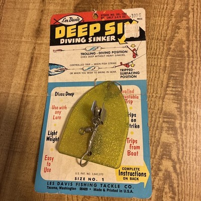 Les Davis Deep Six Diving Sinker Yellow Glitter Vintage New Old Stock ...