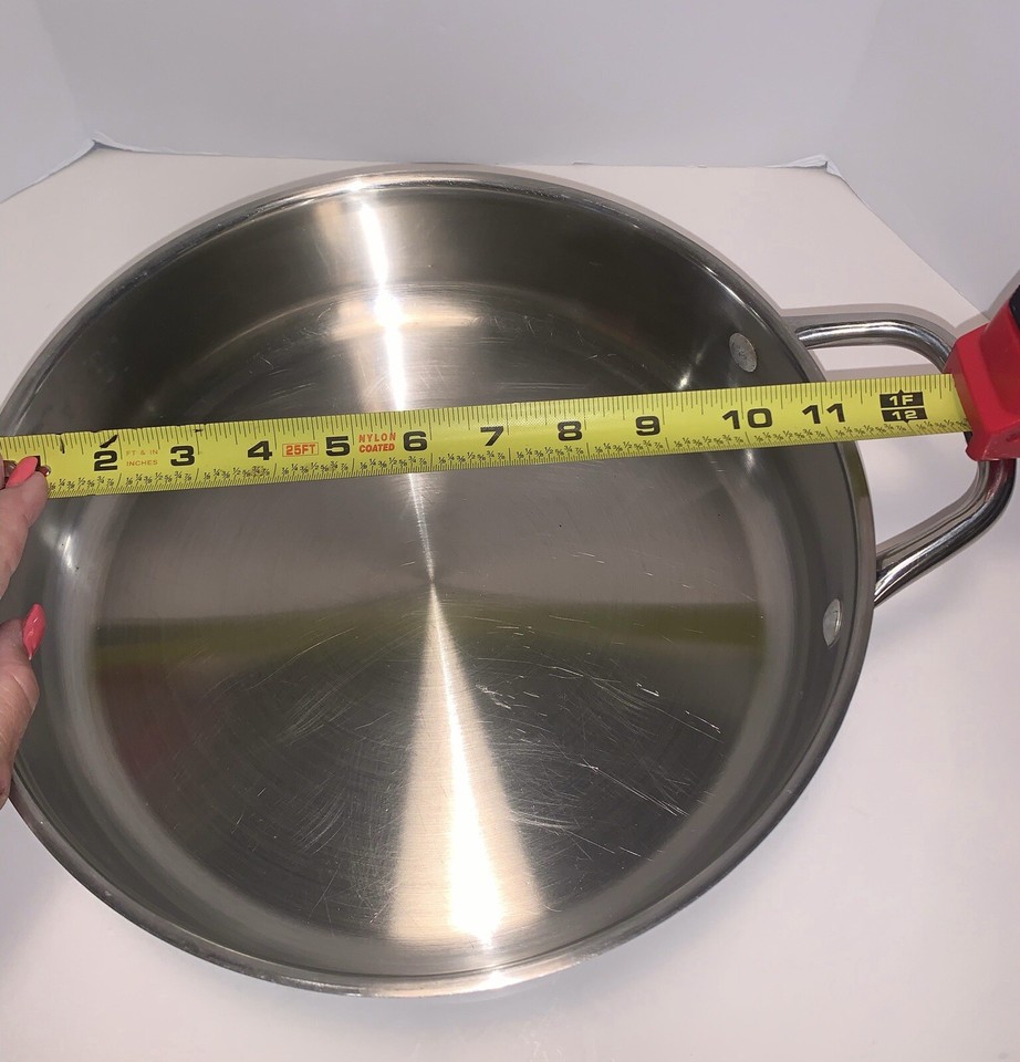 Wolfgang Puck 11" Large Frying Pan / Chicken Fryer: Stainless Steel ...