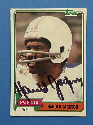 HAROLD JACKSON Signed 1981 Topps #311 Rams Patriots Jackson State ...