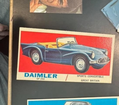 1961 TOPPS SPORTS CARS # 36 DAIMLER SP 250 SPORTS CONVERTIBLE GREAT ...