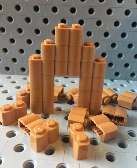 Lego 1x2 Medium Nuget Palisade Bricks Blocks 1 X 2 Wall Castle New Lot ...