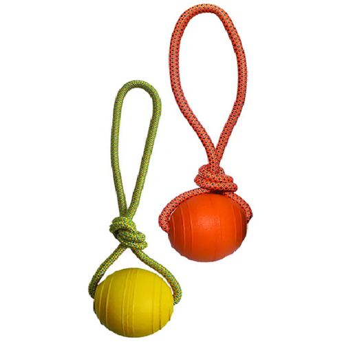 FLOATING TOUGH BALL ON ROPE - Hem and Boo Dog Toy dobby Pet Water ...