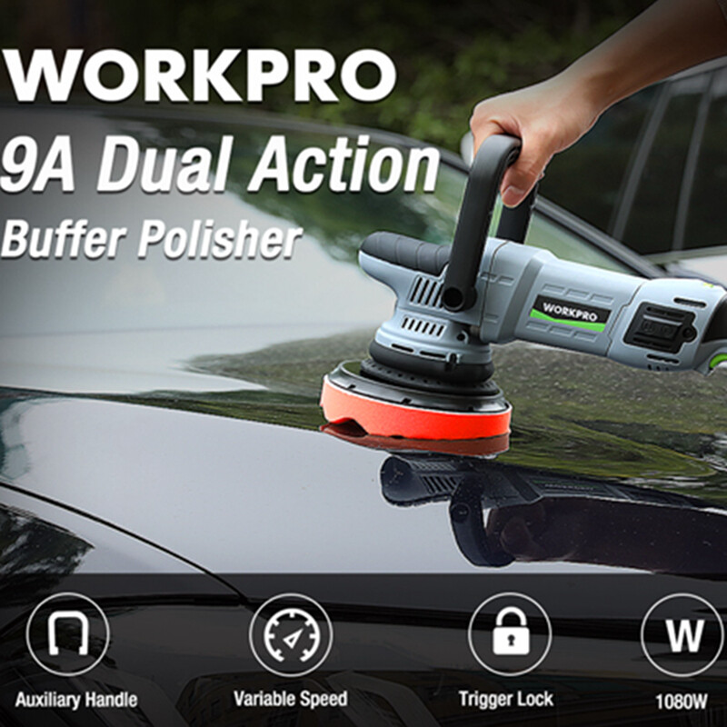 WORKPRO 6" 1080W Buffer Polisher Dual Action Orbital Polish Set 6 ...