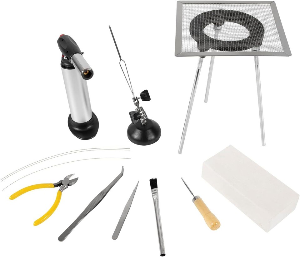 Jewelry Soldering Kit Tweezers, Tripod, Wire Cutter for Beginner ...