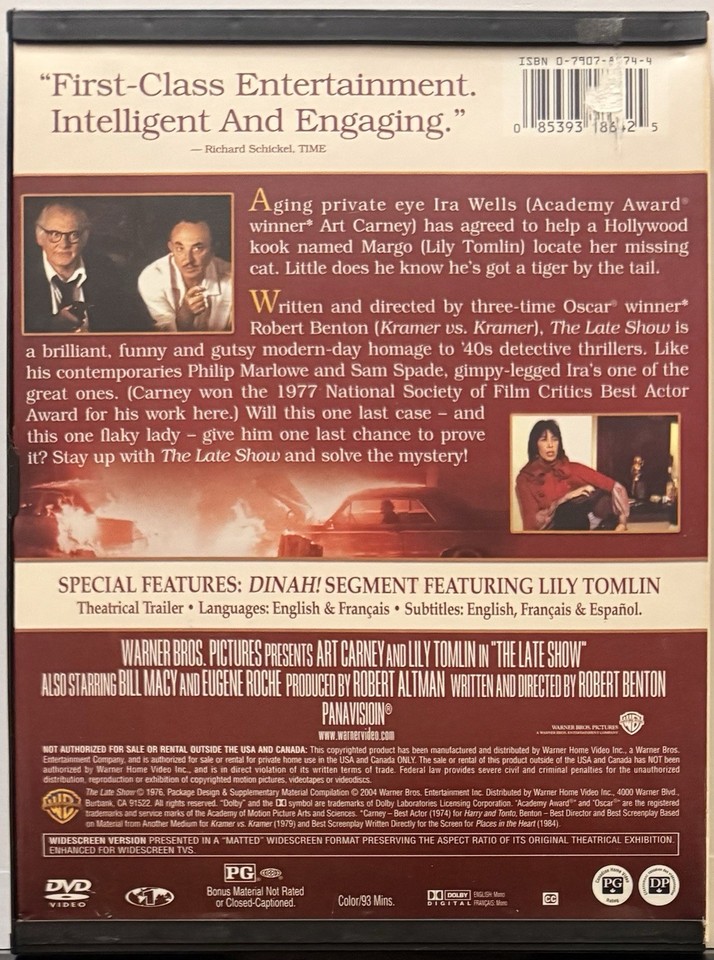 The Late Show (DVD, 1977) Lily Tomlin Art Carney Snapcase | eBay