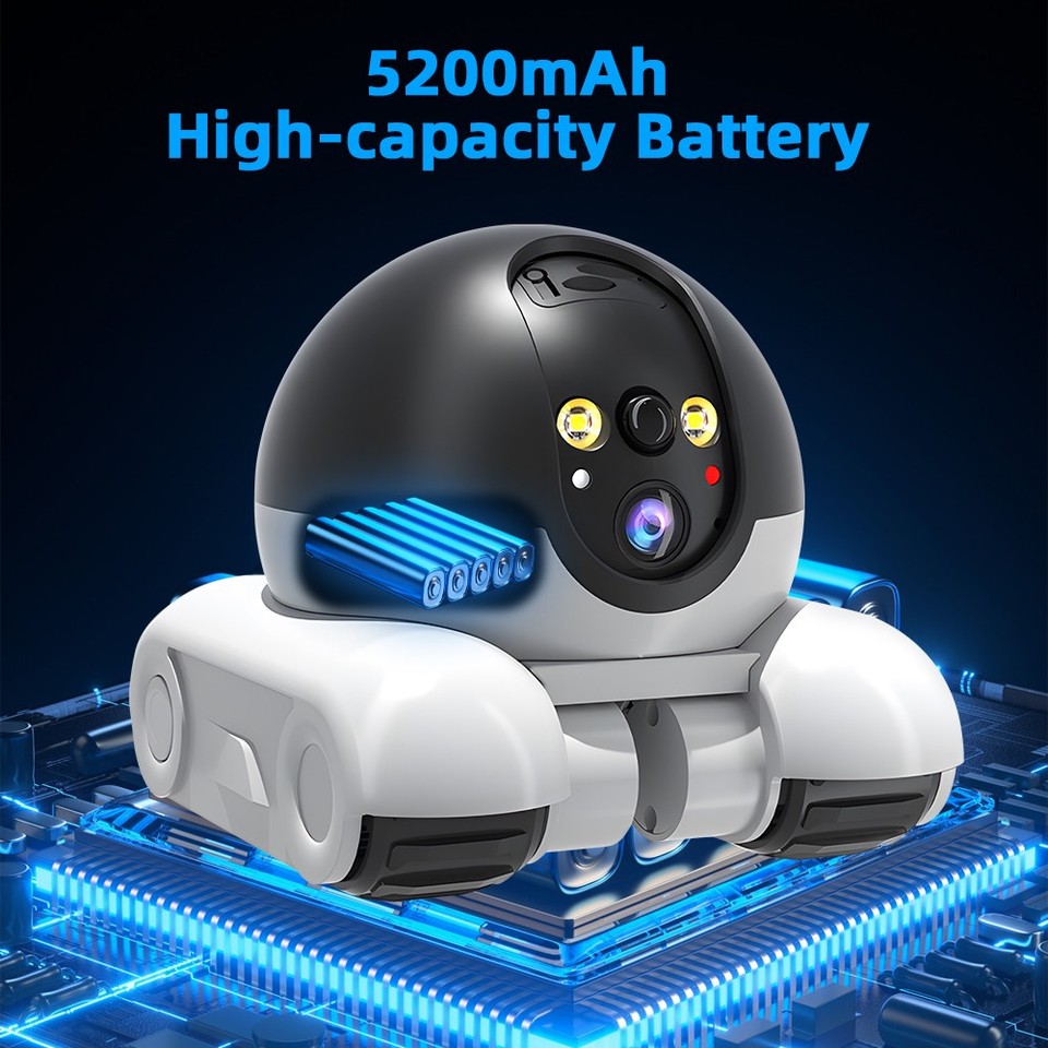 Pet Camera Robot, 2 Lens Wifi 1080P HD Movable Home Security Camera ...
