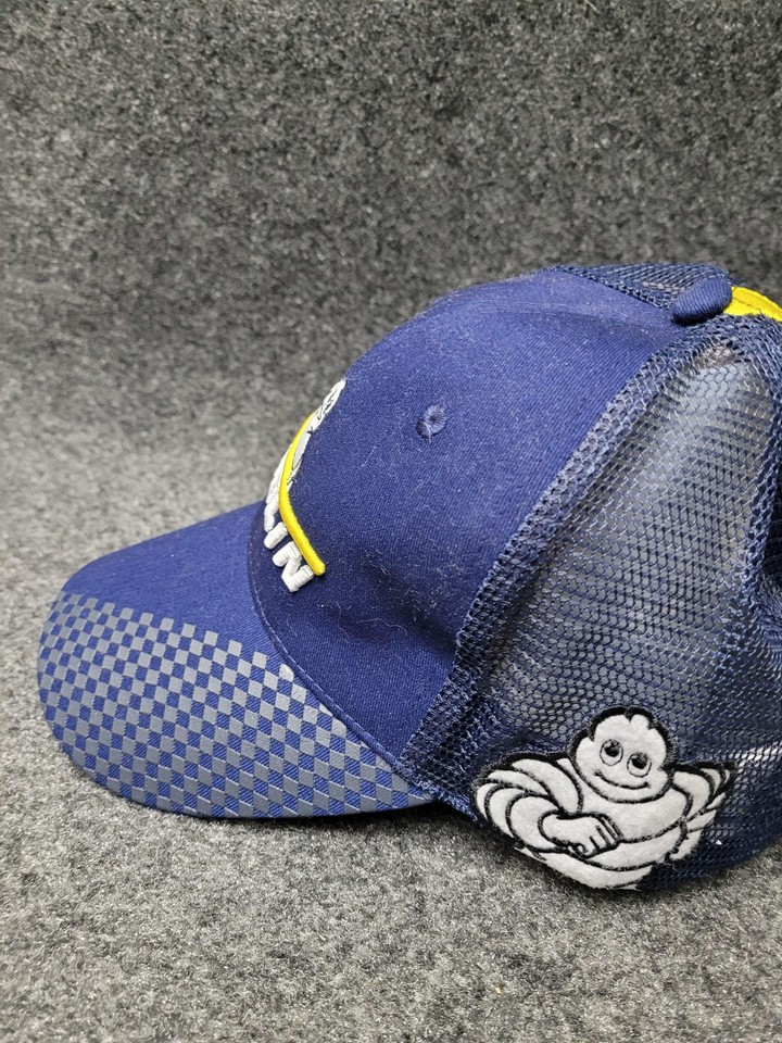 Michelin Hat Cap Strap Back Mens Blue Trucker Mesh Racing Motorsport ...