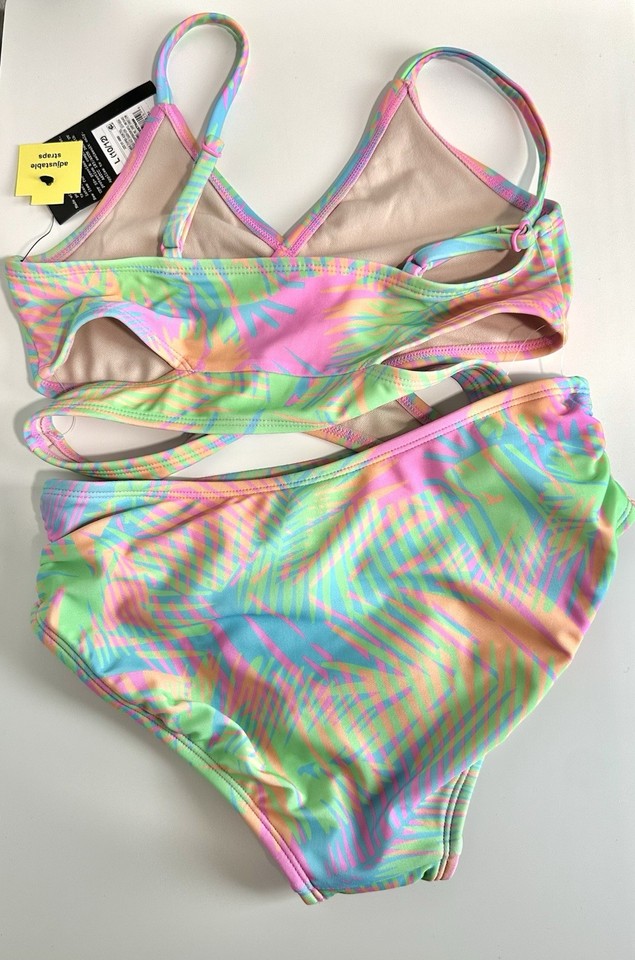 NewGirls Bathing Suit, Art Class- Size Large 10/12 Floral Pastel Two ...
