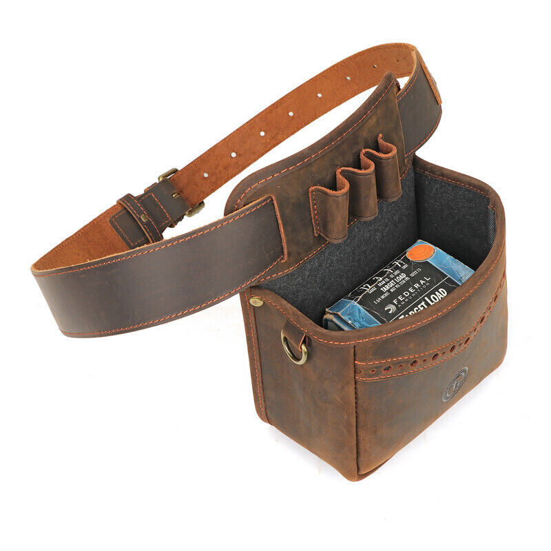 Leather Skeet Trap Shooting Ammo Storage Pouch Shotgun Shell Storage ...