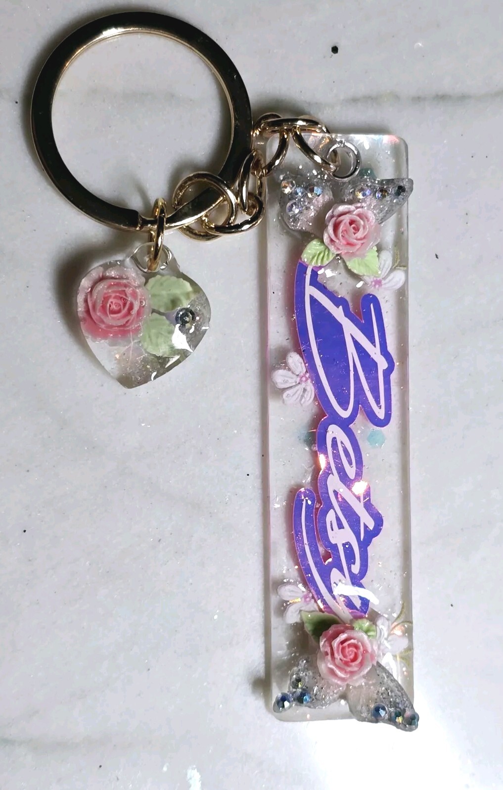 Ooak Resin Keychain personalized name handmade Christmas gift resin ...