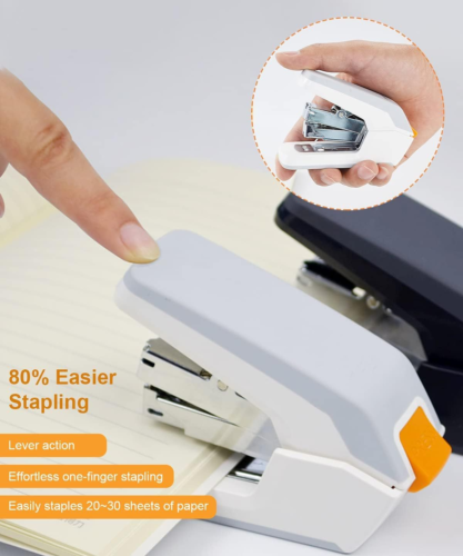 Deli Effortless Standard Desktop Stapler, One Finger Touch 25 Sheets ...