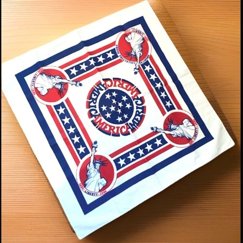VINTAGE 1986 Bandana America Patriotic Statue of Liberty USA Lonnie Joe ...