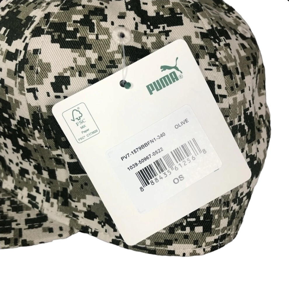 Puma USA Army Military Camo Men Outdoor Hat Olive Green Adjustable PV7 ...