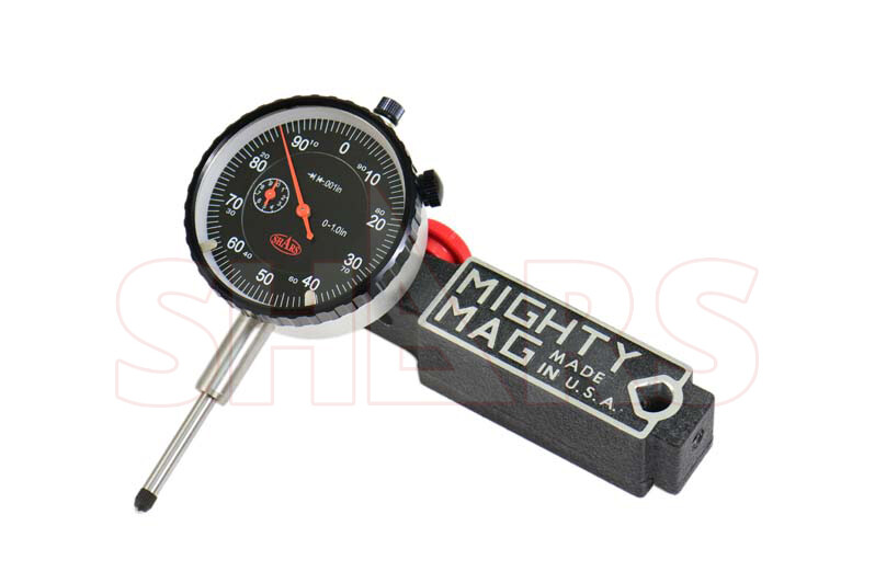 Mighty Mag 400-1 Universal Magnetic Base + 0 - 1" Dial Indicator USA P ...