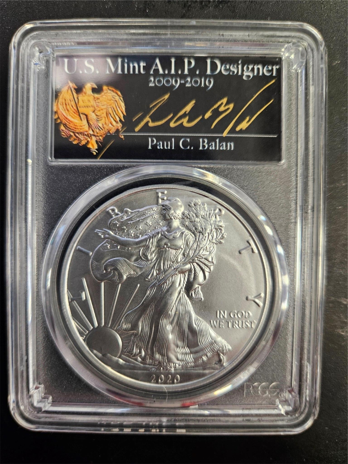 2020-P PCGS MS70 $1 Silver Eagle First Strike Signed Paul Balan ...