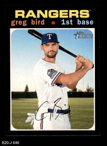 2020 Topps Heritage #646 Greg Bird Rangers 8 - NM/MT | eBay