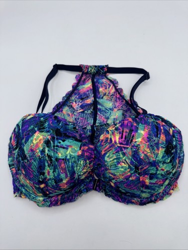 Victoria's Secret PINK Neon Floral Lace Bralette Bra Multi Color 32 DD ...