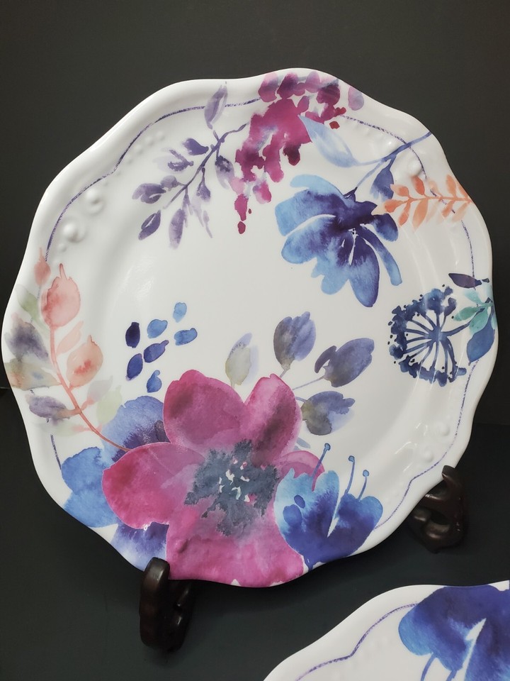 NEW! *One* Corinne Haig Designs Melamine Floral Dinner Plates 11 inch ...