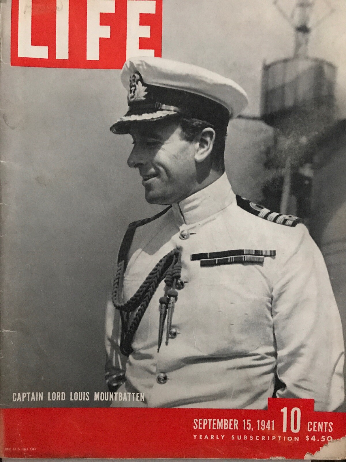 SEPTEMBER 15 1941 LIFE MAGAZINE CAPTAIN LORD LOUIS MOUNTBATTEN ...