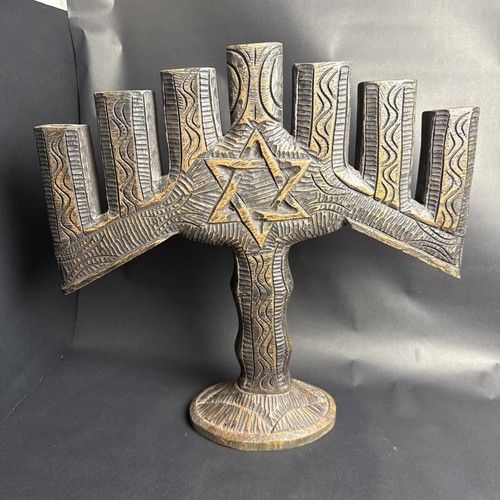 Large Olive Wood Carved Menorah 17 1/2” Musics Hanukkah Nantin | eBay