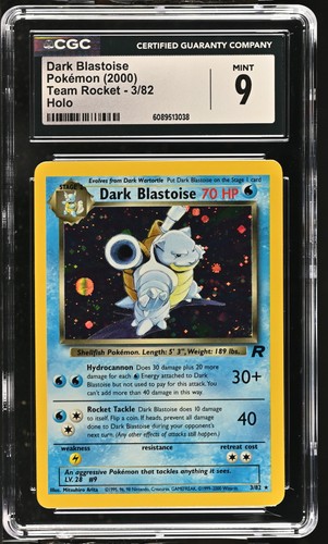 CGC 9 MINT Dark Blastoise 2000 Team Rocket 3/82 Holo Pokemon Card | eBay