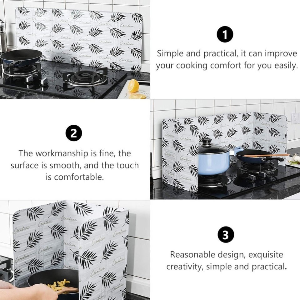 Stove Splash Guard Kitchen Oil Baffle Gas Baffles Aluminum Foil Block ...