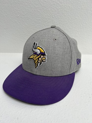 New Era Minnesota Vikings hat cap fitted 7 5/8 5950 low profile grey ...