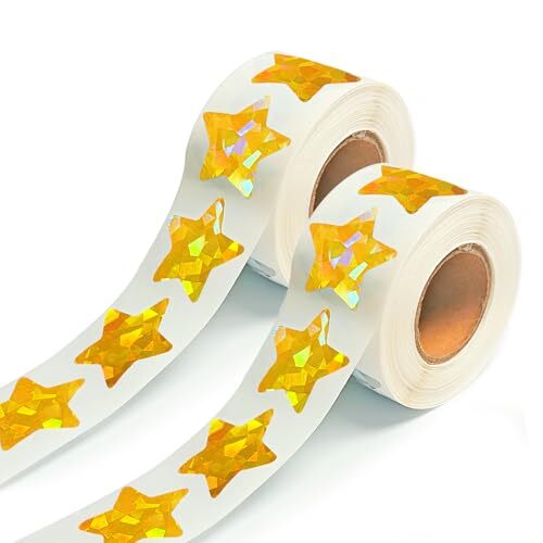 1000 PCS Glitter Gold Star Stickers 2 Rolls，1 Inch - Reward Stickers ...