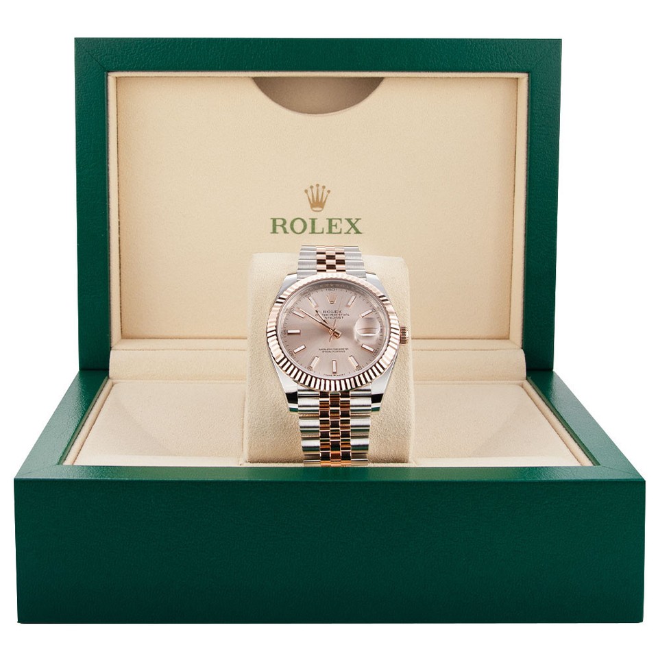 Rolex Datejust 41 Watch 41MM Rose Index Hour Markers Dial Rose Gold | eBay