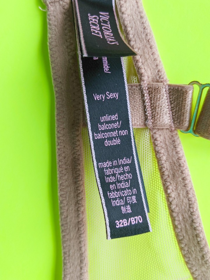 Victoria's Secret VS Beige 32B Luxe Lingerie Unlined Mesh Balconette ...