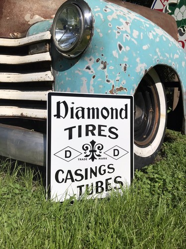 Antique Vintage Old Style Diamond Tires Sign | eBay