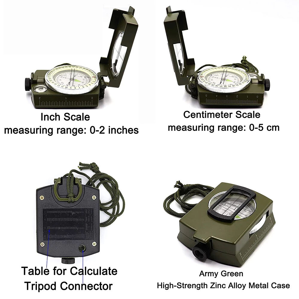 Professional Compass Metal Pocket Waterproof Military Army Sighting ...