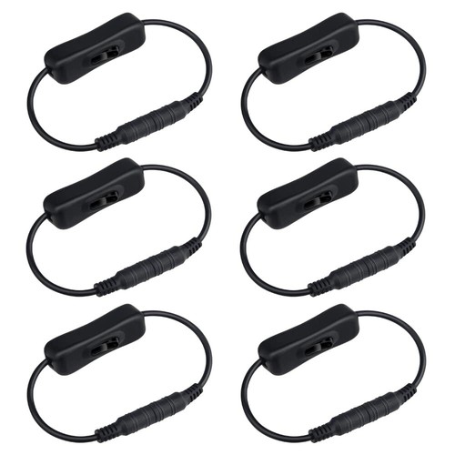 6 PCS DC 12V Inline On/Off Switch 5.5x2.1mm DC Switch Jack Connector ...