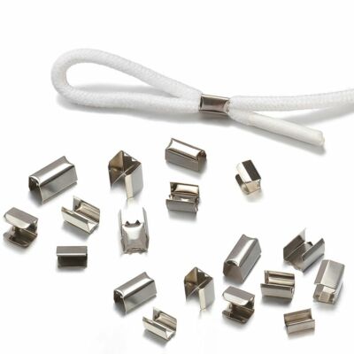 100 5x10mm Square Cord Fastener Crimping String Leather Rope Clip ...