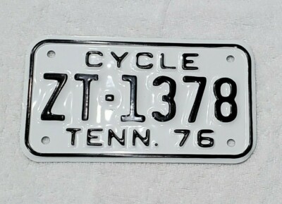 1976 Tennessee Motorcycle license Plate EXC | eBay