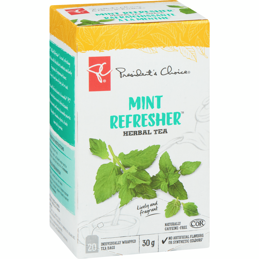 3 x President's Choice Mint Refresher Herbal Tea (30g) - Canada FRESH ...