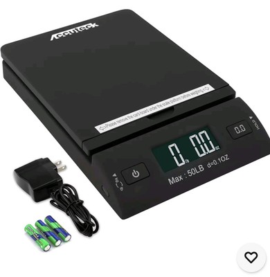 Accuteck 50 lb All-in-One Black Digital Shipping Postal Scale with ...