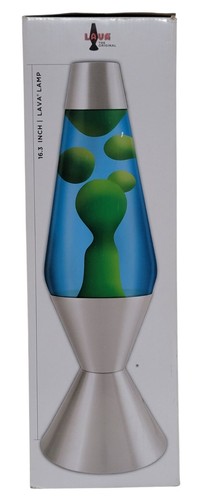 Original Lava® Lamp 16.3'' Blue Liquid Yellow Lava Silver Base & Cap ...