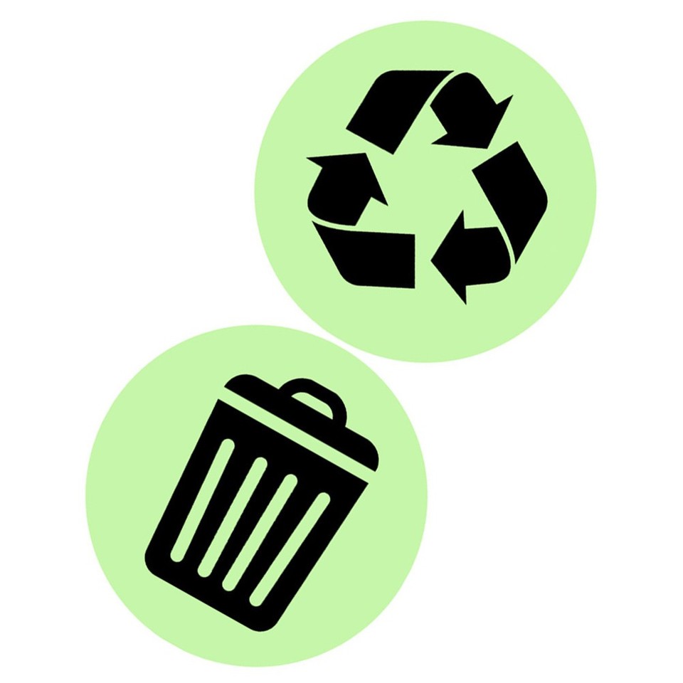 Recycle Stickers for Trash Bins Recycling Can Labels Plastic Vinyl ...