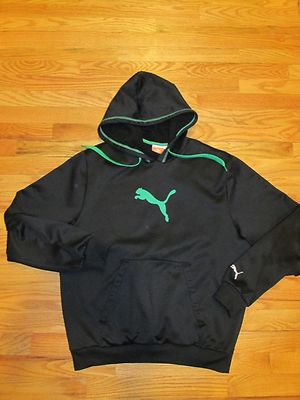 Puma Black Green Sweatshirt Hoodie Unisex Size Medium CH | eBay
