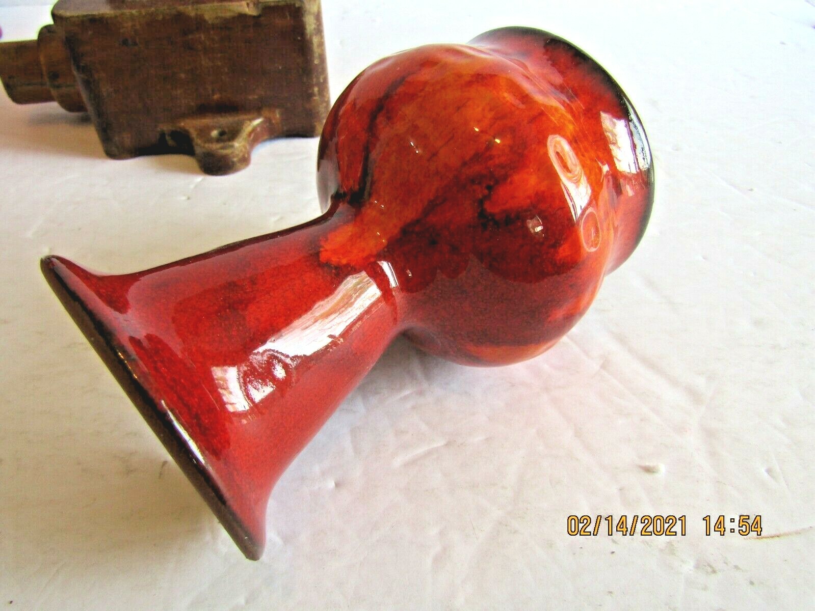 4-VTG-CERAMIC GOBLET-BY JACQUES GARNIER-ESTRICERAM POTTERY 1960-FLAMBE ...