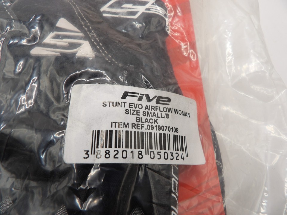 Five5 Stunt Evo Airflow Black Motorcycle Gloves Womens Small S / 8 | eBay